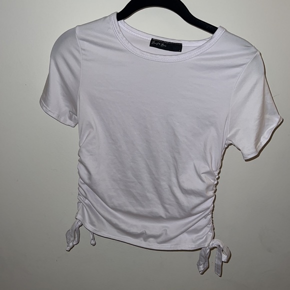 Tops | Plain White Tee With Ties | Poshmark